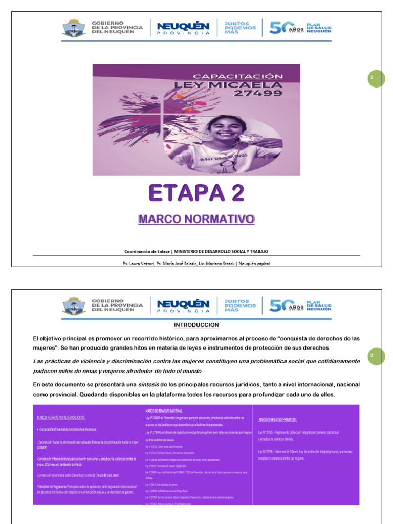 Capacitación Ley Micaela 27449 - Marco Normativo | Descargar gratis PDF | La violencia contra ...