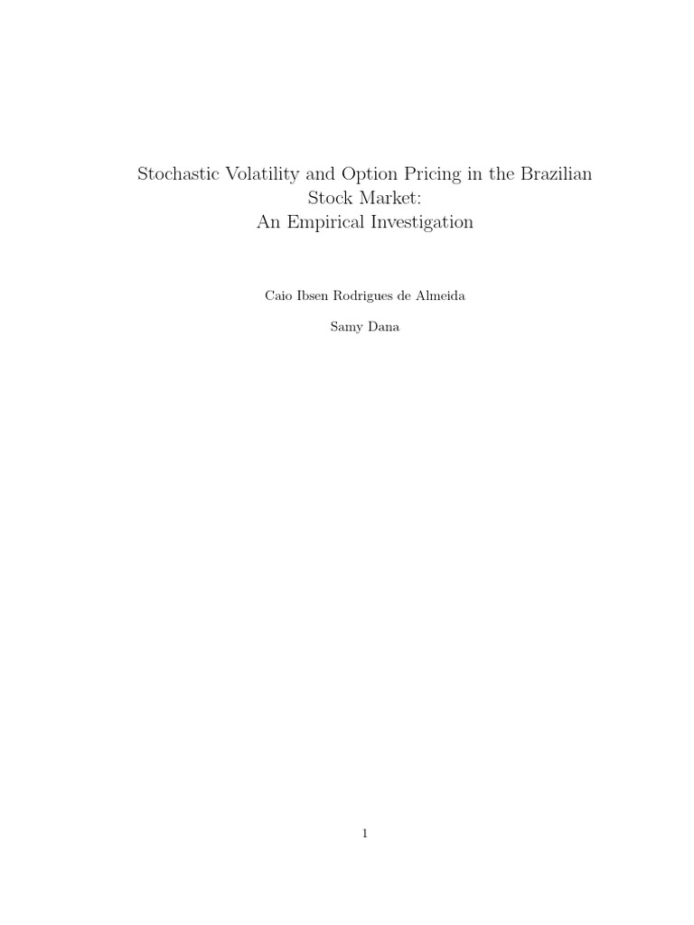 Samy - Stochastic Volatility and Option Pricing in The Brazilian | PDF | Volatility (Finance ...