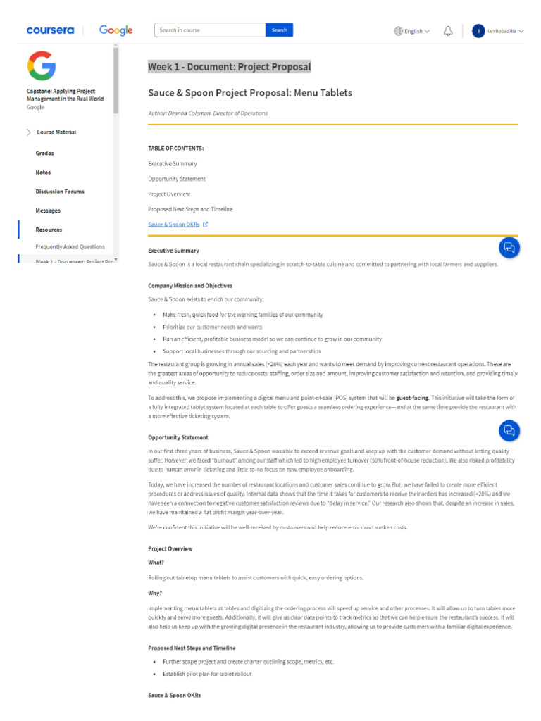 Week 1 - Document Project Proposal | PDF