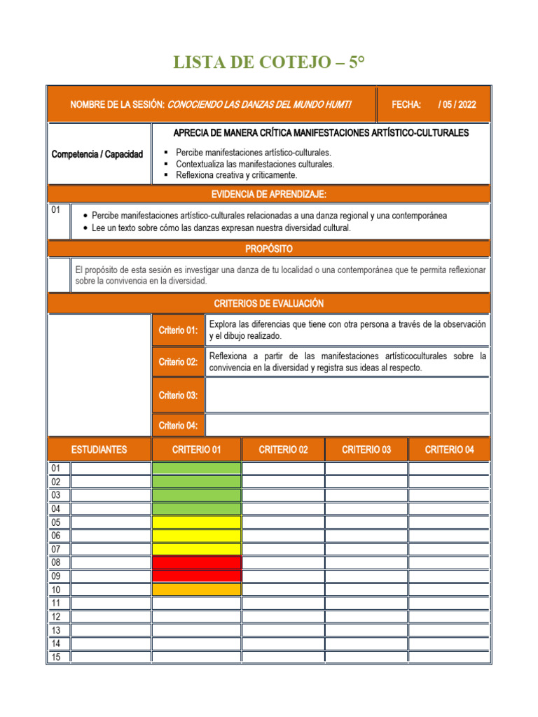 3. INST DE EVAL. 5° ARTE - EXP 3 - SEMANA 1 | PDF
