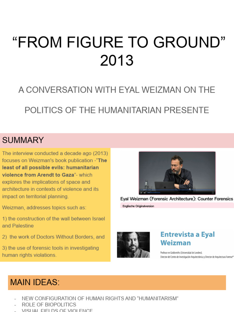 Weizman: Review of His Book, From Figure To Ground | PDF