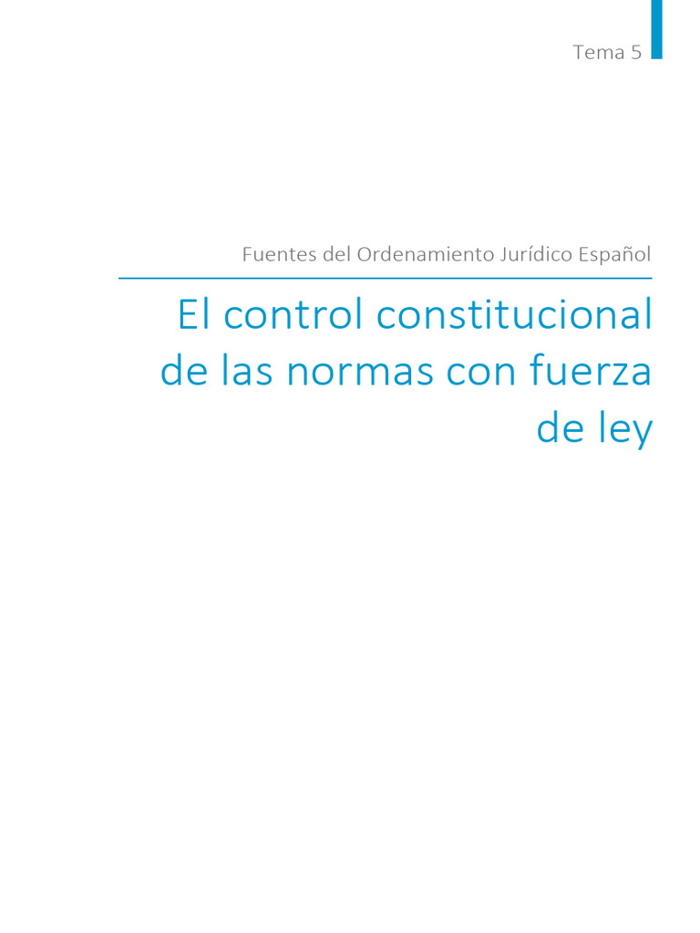 Tema 5. El Control Constitucional de Las Normas Con Fuerza de Ley | PDF | Sentencia (ley ...