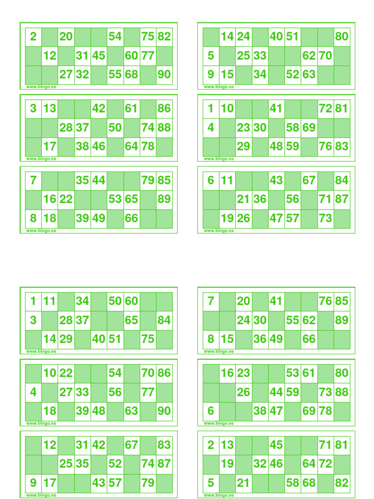 Números y combinaciones de bingo | PDF