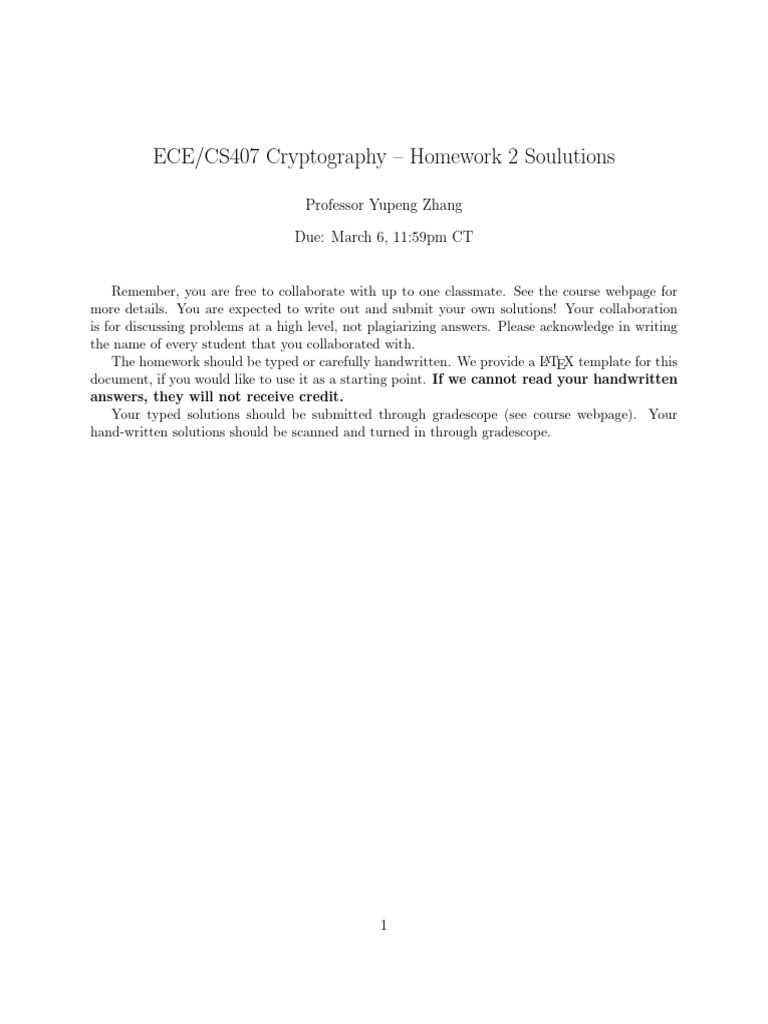 HW2 solution | PDF | Cryptography | Cyberwarfare