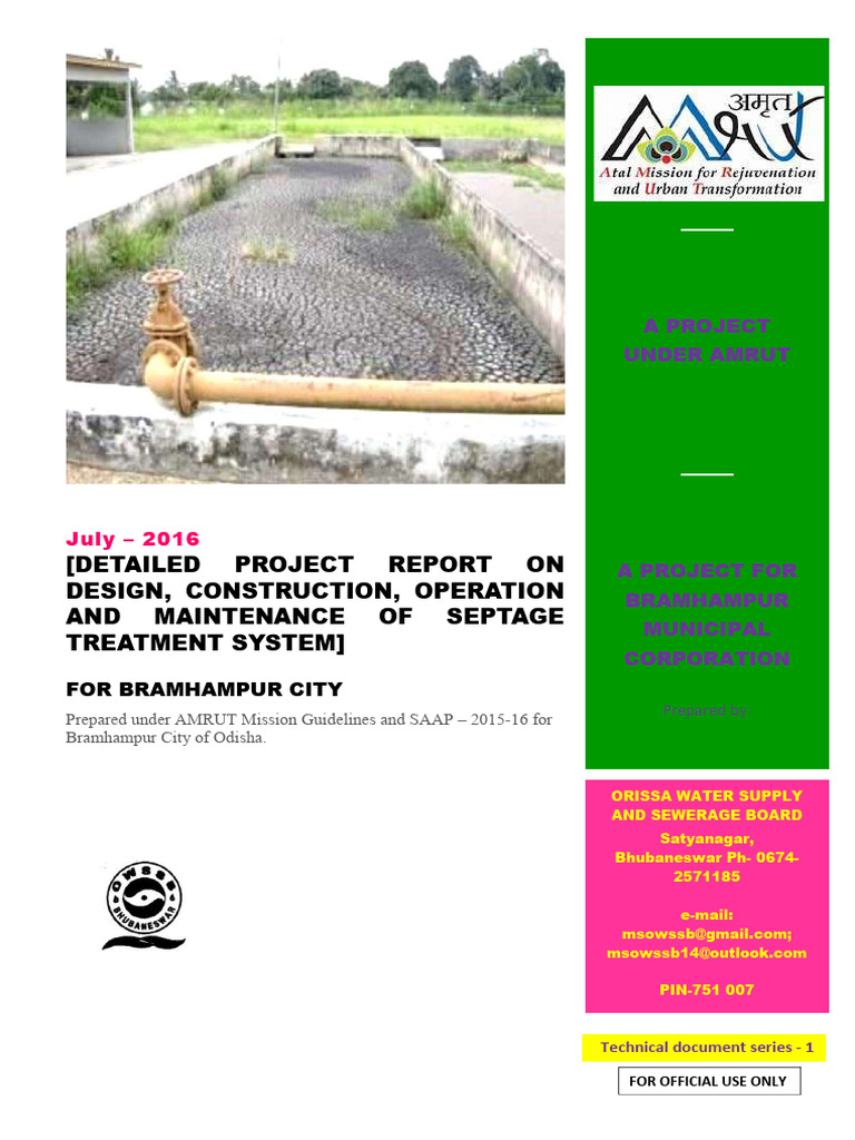 OWSSB Detailed Project Report-Berhampur | PDF | Environmental Engineering