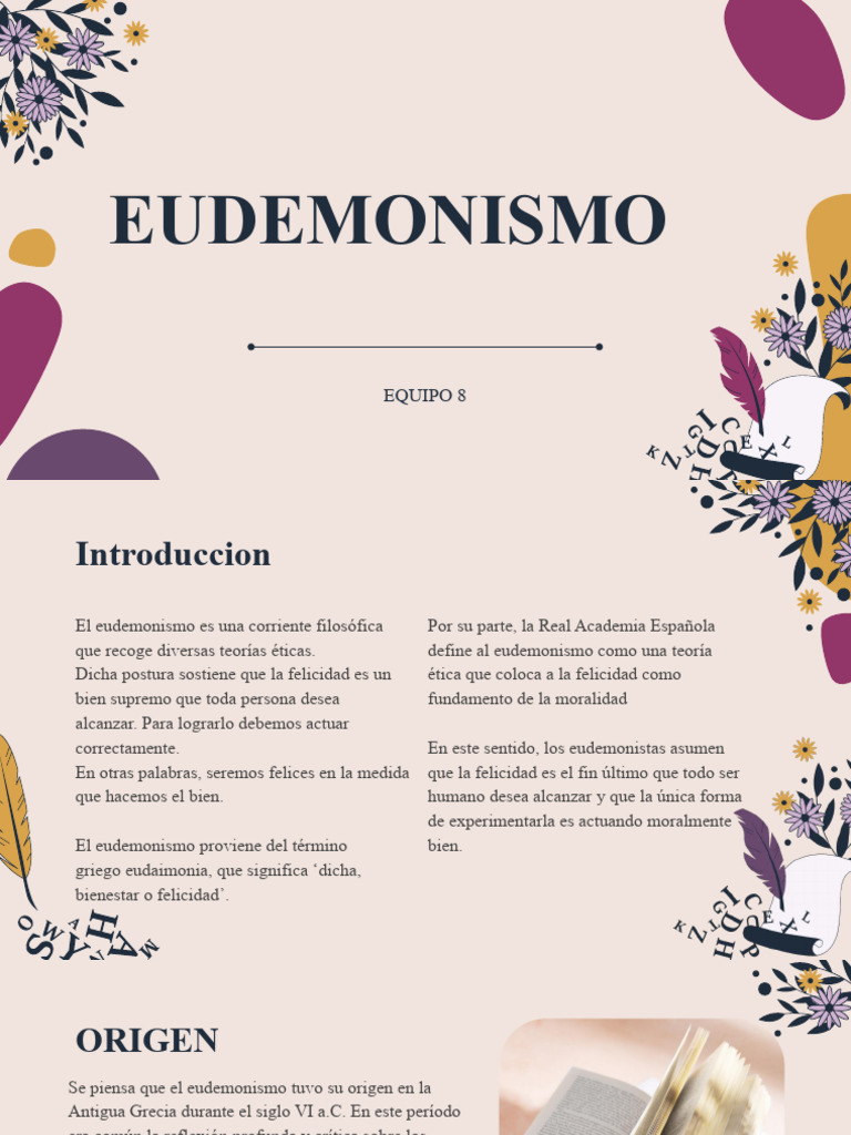 EUDEMONISMO | PDF | Utilitarismo | Felicidad