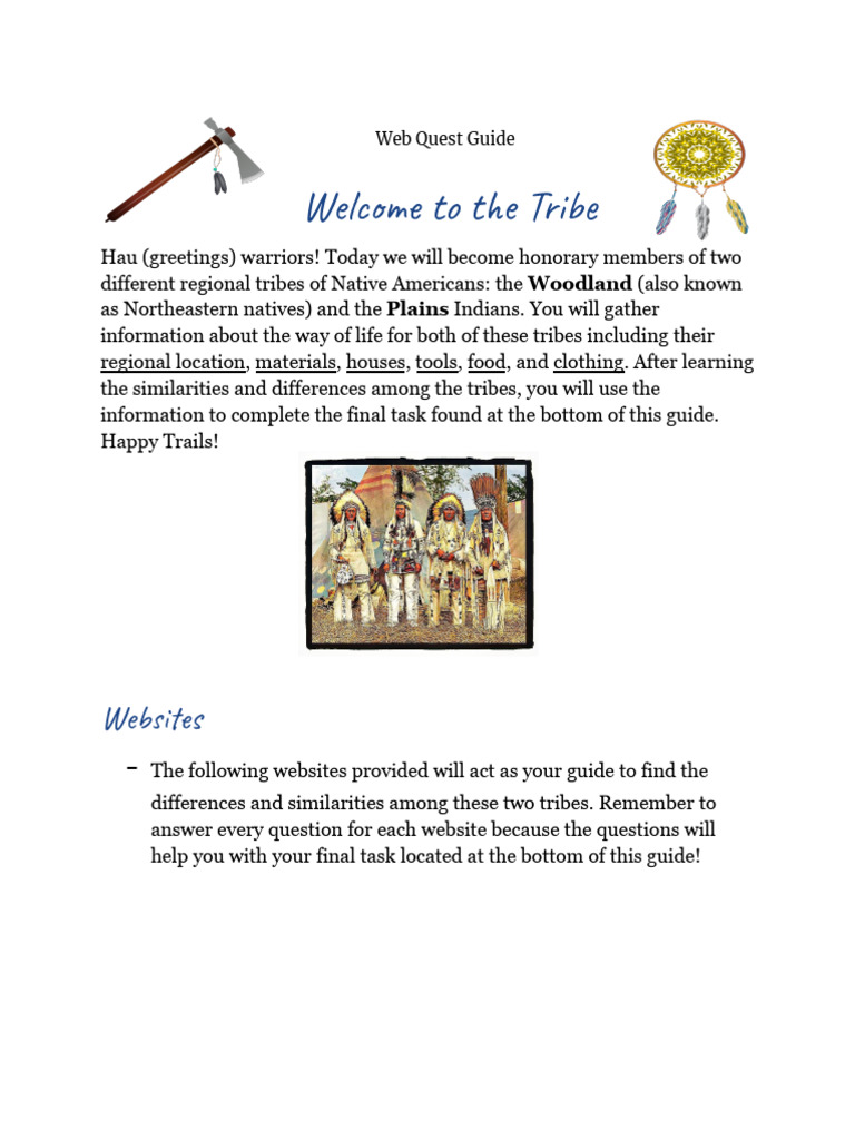 Web Quest Guide-3 | PDF | Native Americans In The United States ...