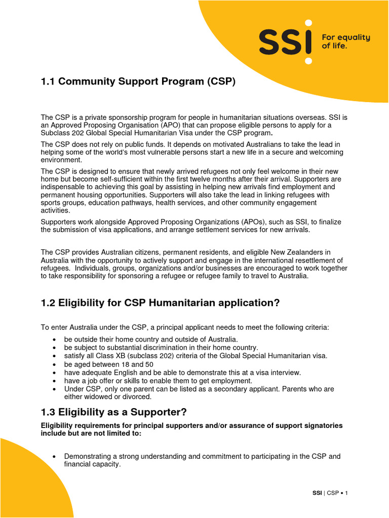 CSP Requirements Eligibility | PDF | Refugee | Travel Visa