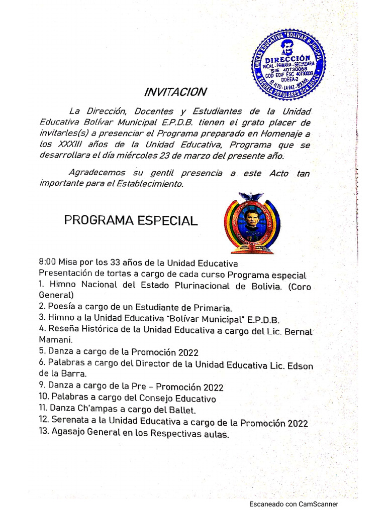 Programa Aniversario | PDF
