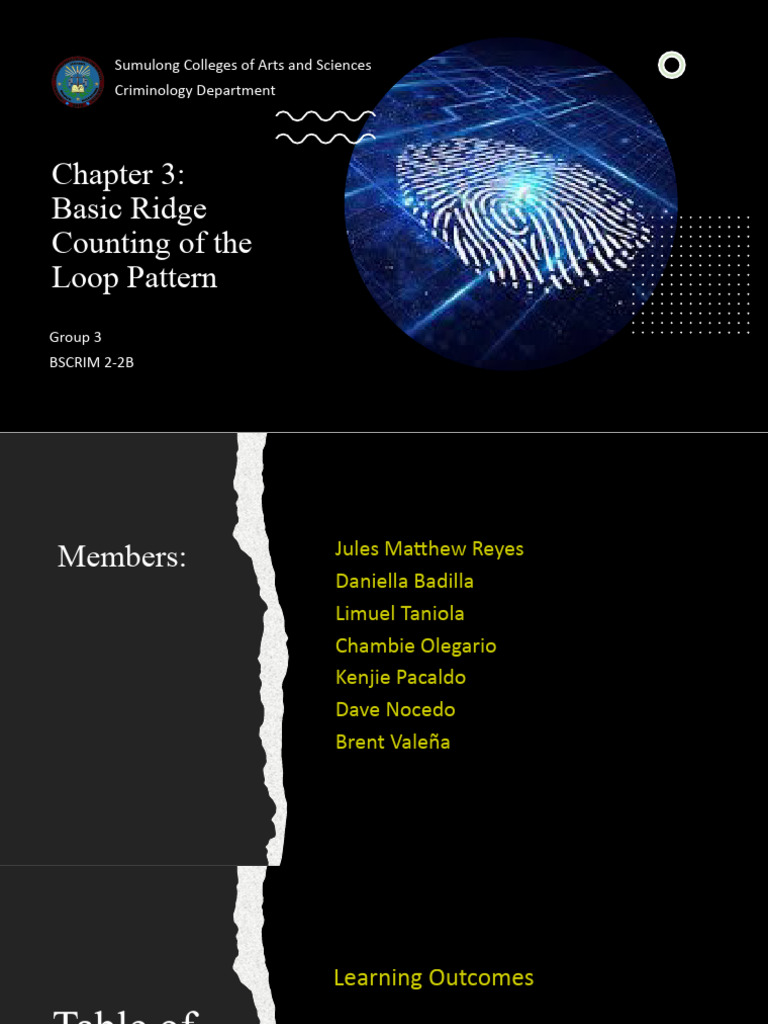 Ridge Counting and Loop Patterns Guide | PDF | Fingerprint | Thumb