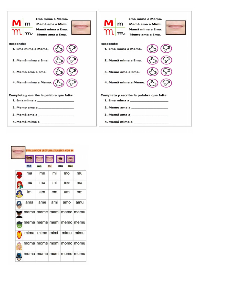 Lectura Letra M 2 Pdf