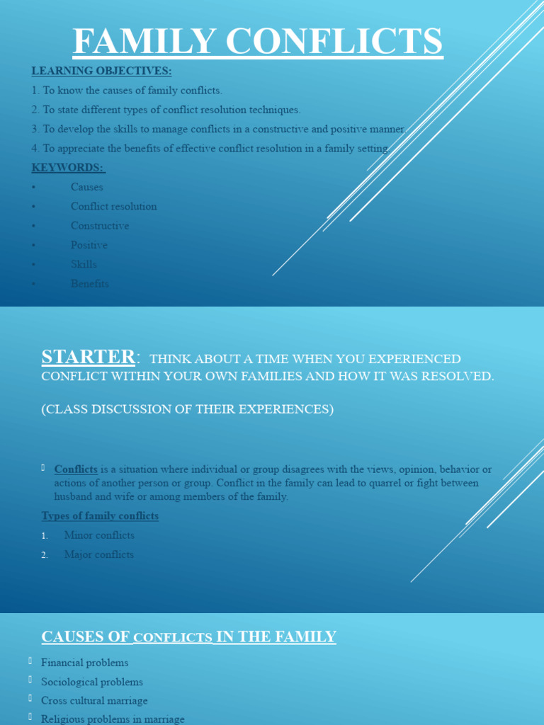 Family Conflicts and Crisis | Download Free PDF | Conflict Resolution | Learning