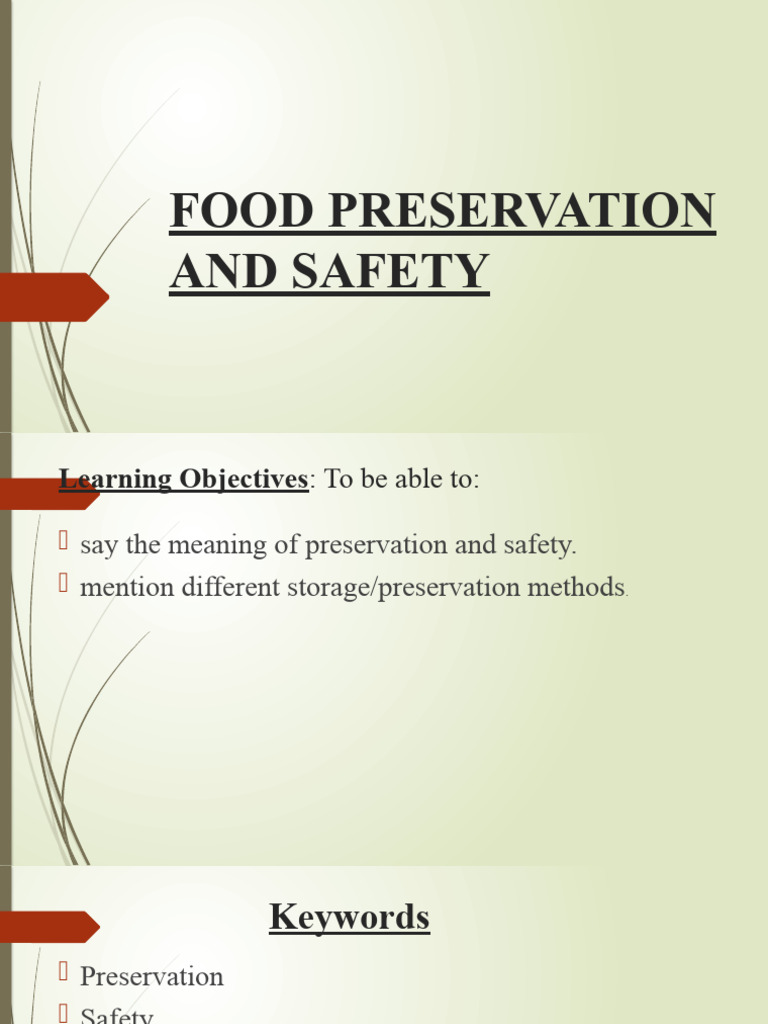 Food Preservation and Safety Guide | PDF | Food Storage | Food Preservation