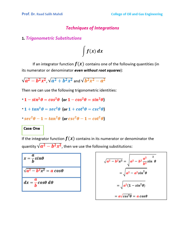 18 Integration Techniques | PDF | Trigonometric Functions | Numerical Analysis