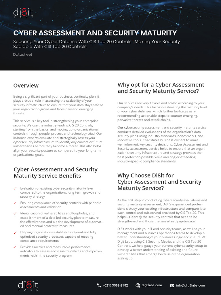 Cyber Assessment and Security Maturity - Datasheet (Revised ...