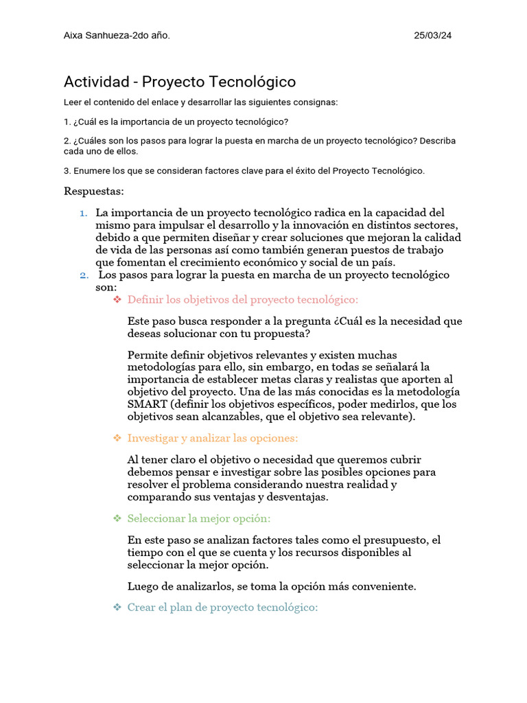 Claves para un Proyecto Tecnológico Exitoso | PDF | Innovación