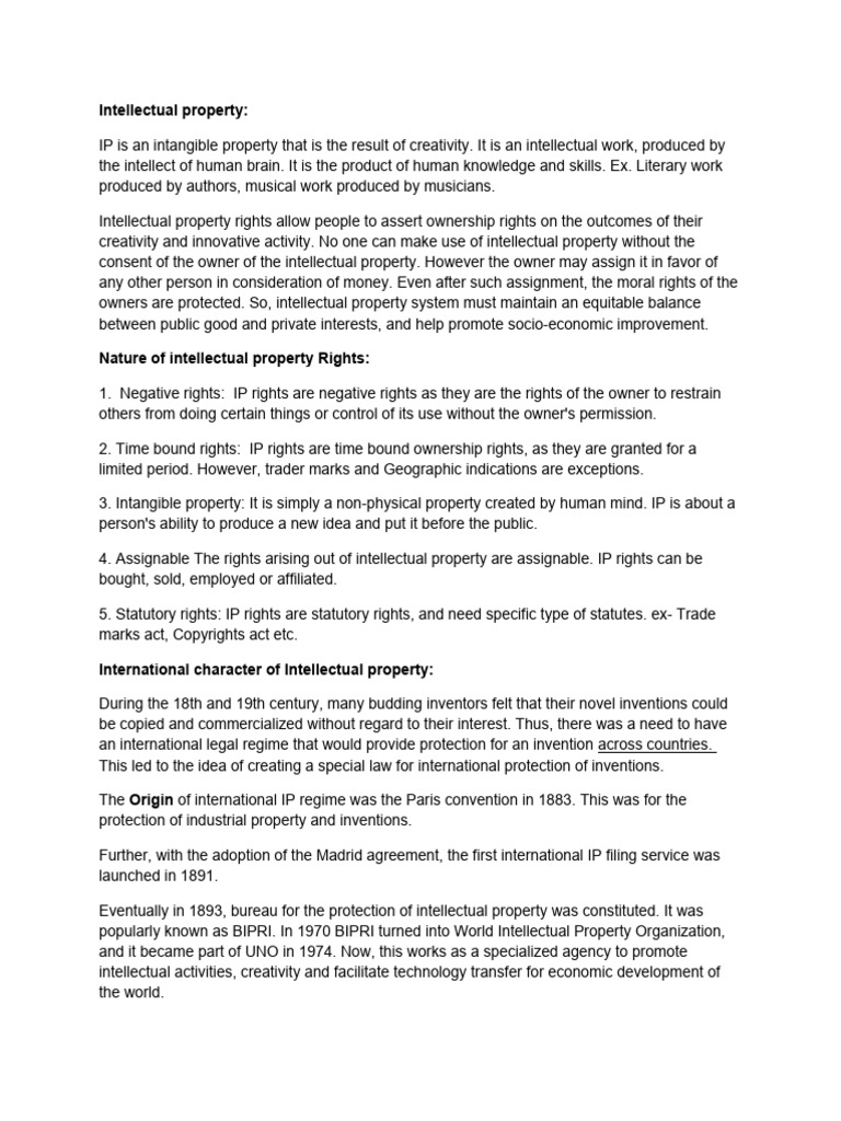 Intellectual Property | PDF | Intellectual Property | Patent