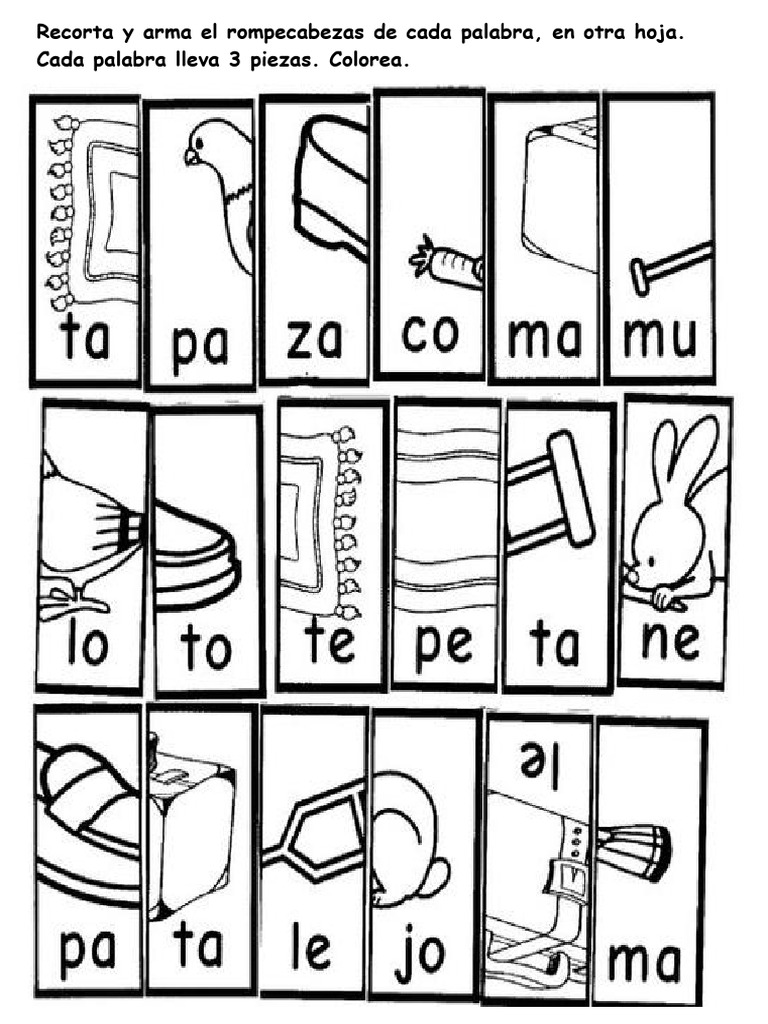 Rompecabezas de Palabras para Colorear | PDF