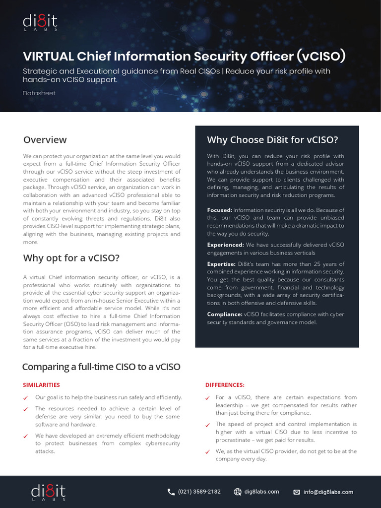 Digit-Labs-Virtual-CISO-Datasheet_Controlled | PDF | Computer Security ...
