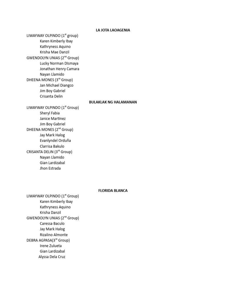 Bulaklak Folk Dance Performance Groups | PDF