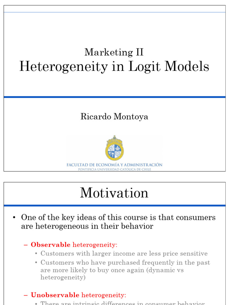 Session23. Heterogeneity in Logit Models | PDF | Logistic Regression | Akaike Information Criterion