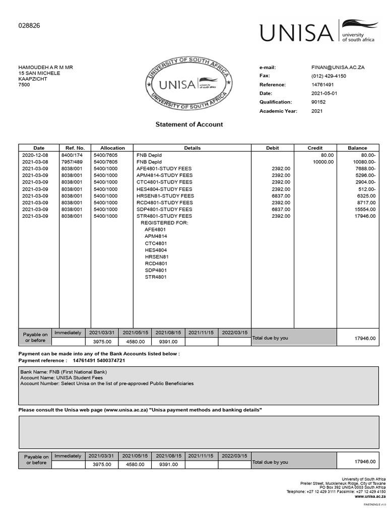 Statement | PDF | Service Industries | Payments