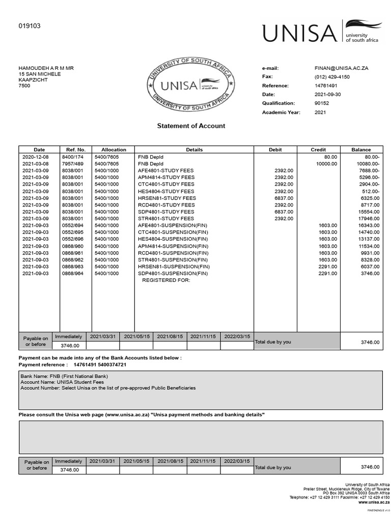 Statement | PDF | Service Industries | Payments