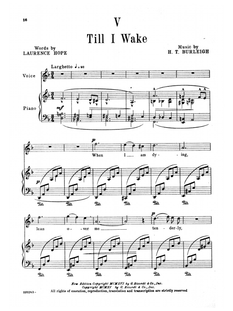 Burleigh - Till I Wake | PDF