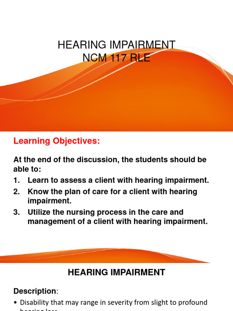Hearing Impairment | PDF | Hearing Loss | Hearing