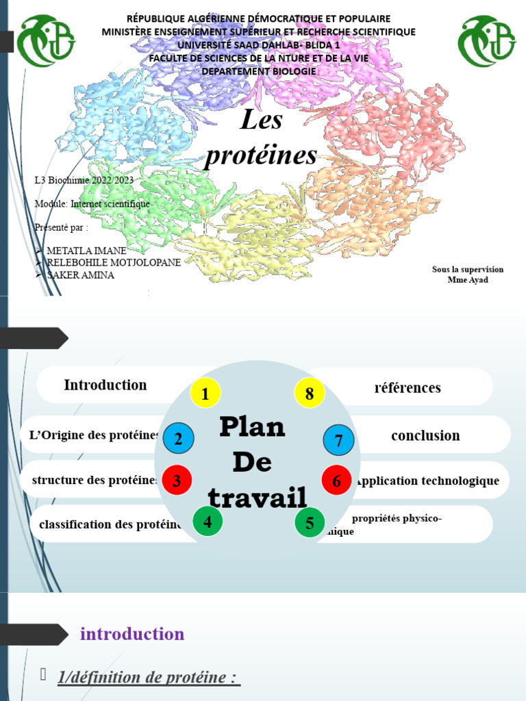 Internet Scientifique Exposé | PDF | Structure de la protéine ...