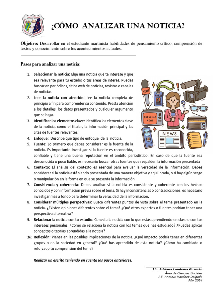Análisis crítico de noticias actuales | PDF | Información | Pensamiento ...