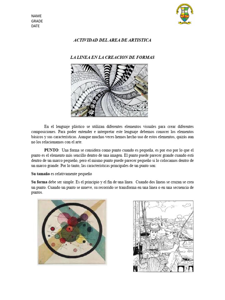 Actividades sobre Línea y Forma en Arte | PDF | Geometría | Naturaleza