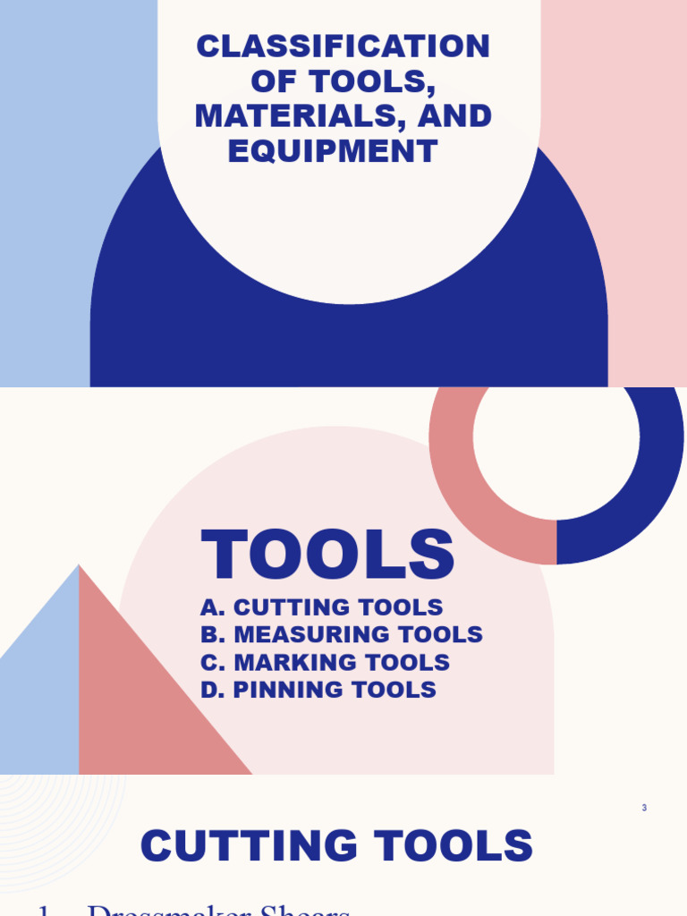 Classification of Tools, Materials, and Equipment | PDF | Sewing | Seam ...
