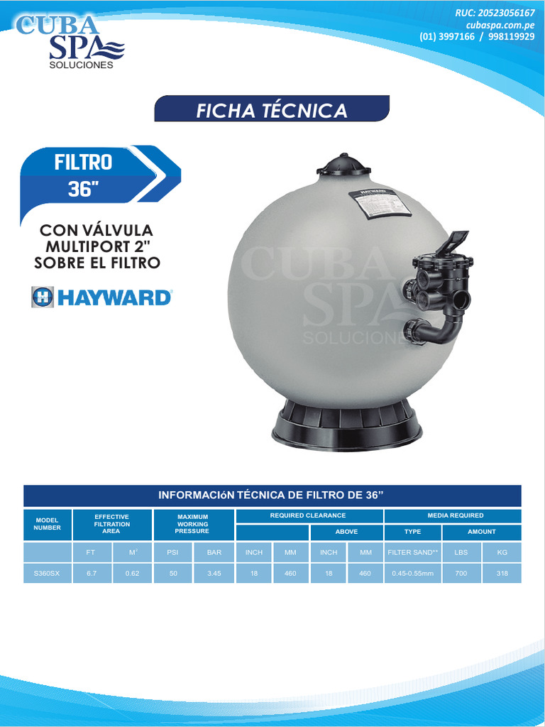 FICHA-TECNICA-FILTRO 36 | PDF | Hidráulica | Ingeniería mecánica