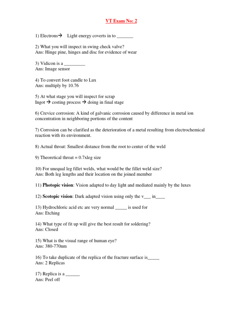 ASNT Exam VT Level III | PDF | Light | Infrared