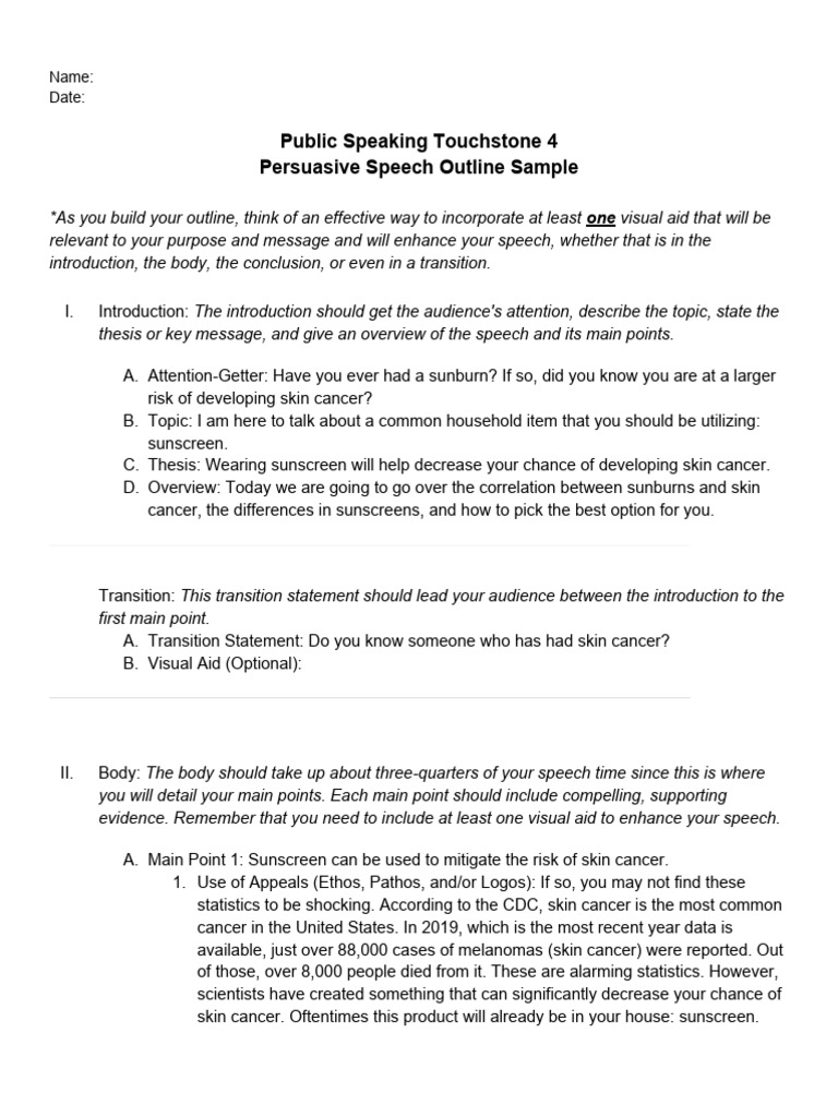 Public Speaking Touchstone 4 Sample | PDF | Sunscreen | Melanoma