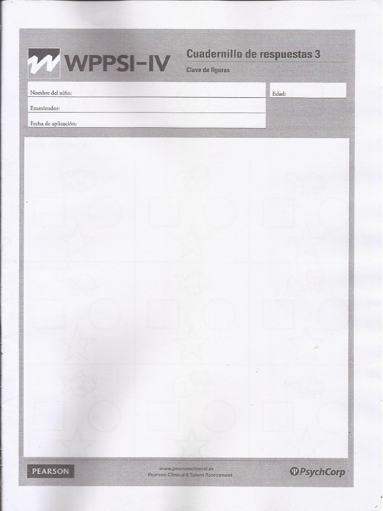 Wppsi IV - Cuadernillo de Respuestas 3 | PDF