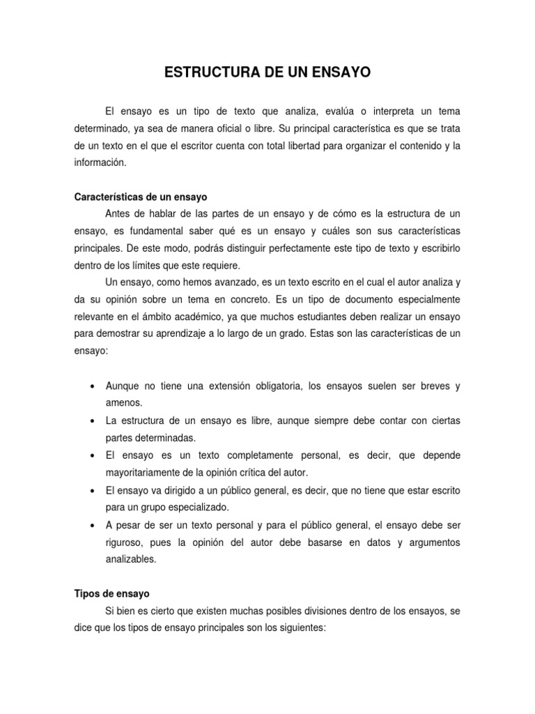 Estructura de Un Ensayo | PDF | Ensayos | Autor