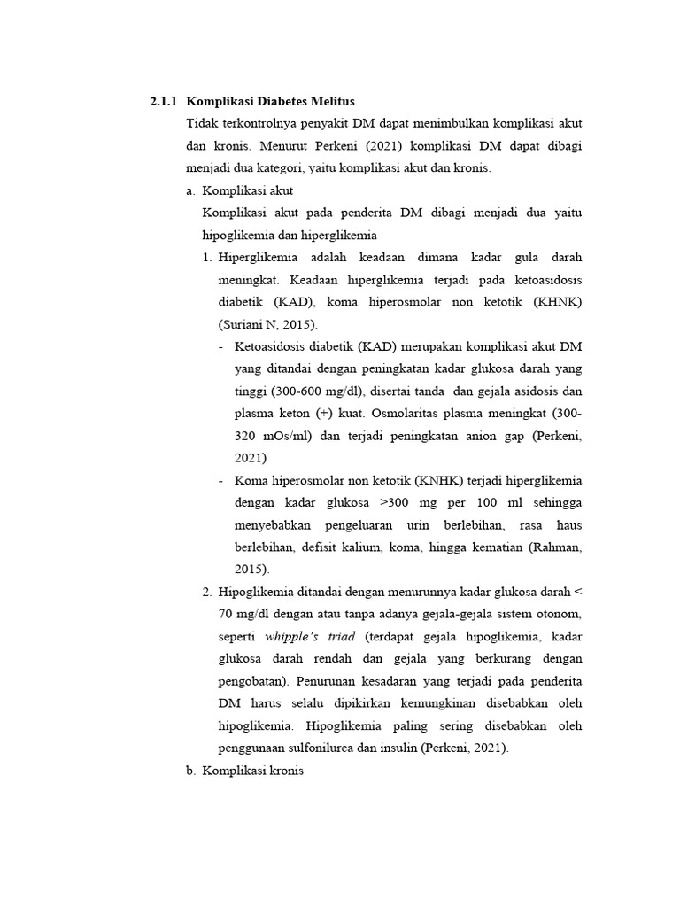 Komplikasi Diabetes Melitus | PDF