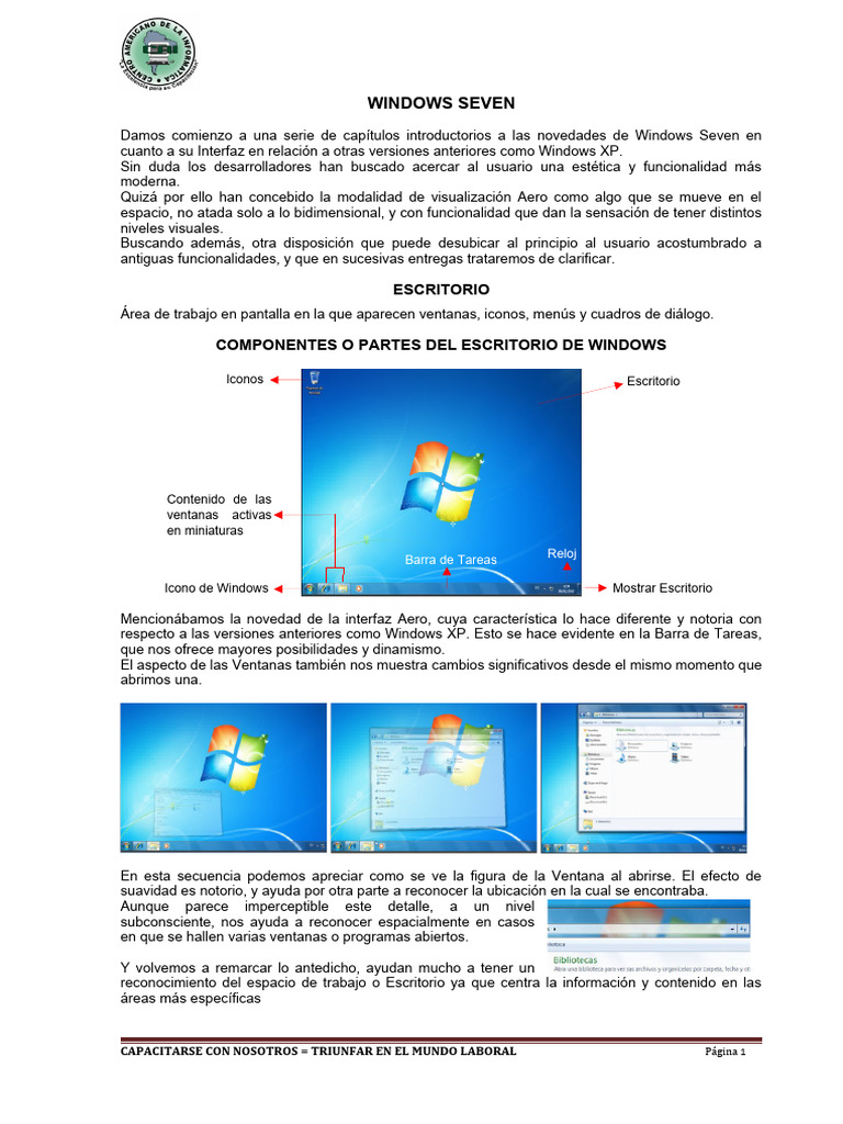 Manual Windows 7 | PDF | Ventana (informática) | Microsoft Windows