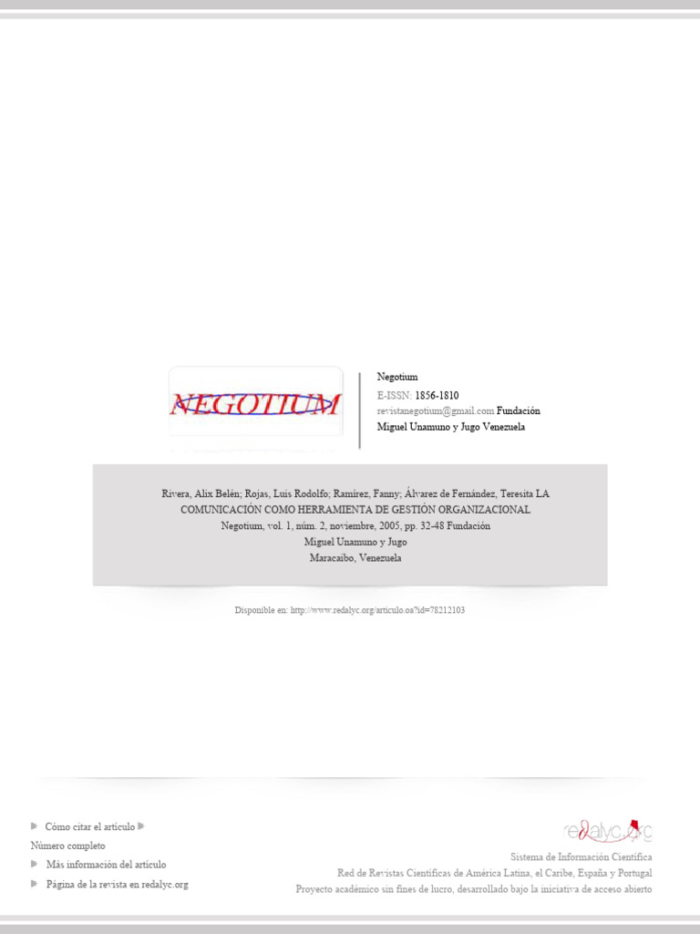 Negotium 1856-1810 Fundación Miguel Unamuno y Jugo Venezuela | PDF | Comunicación | Venezuela