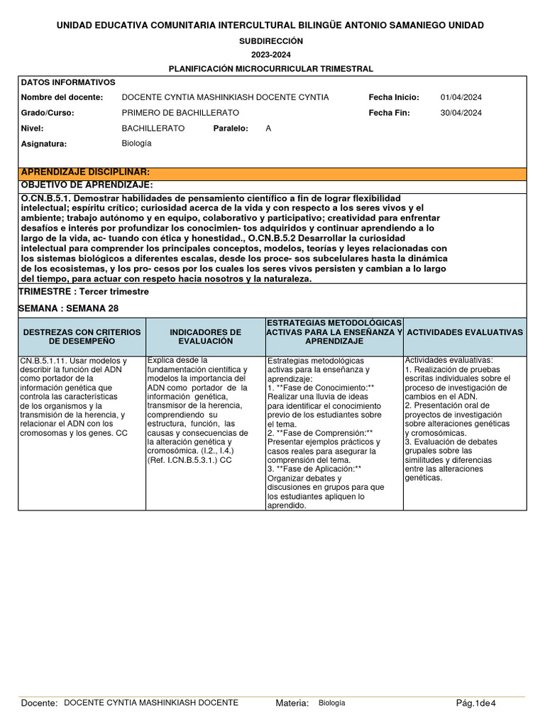 Pum Biologia | PDF | Biodiversidad | Aprendizaje