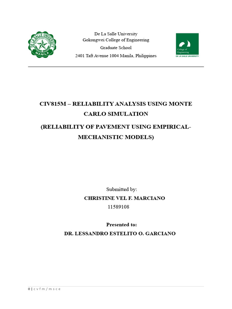 Monte Carlo Pdf Regression Analysis Reliability Engineering