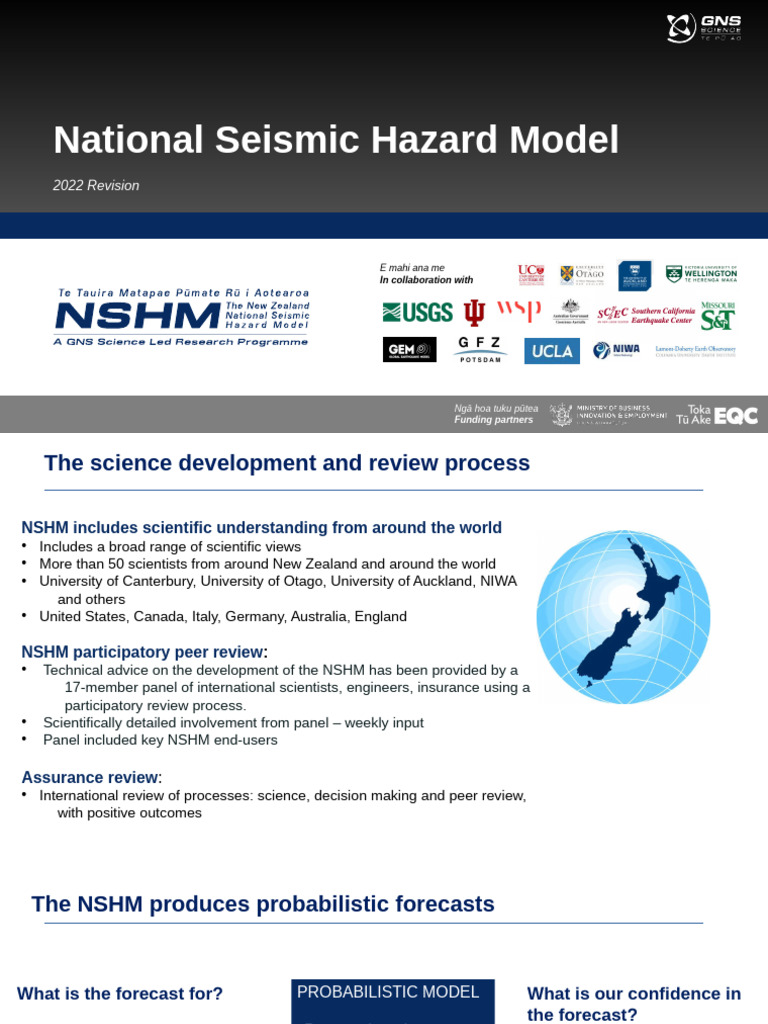 NSHM-Presentation-slides (2) | PDF | Earthquakes | Forecasting