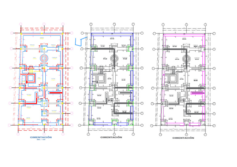 00.CIMENTACIONES (Cimientos, Zapatas, Columnas y Cisterna) (1) - Layout1 PDF | PDF
