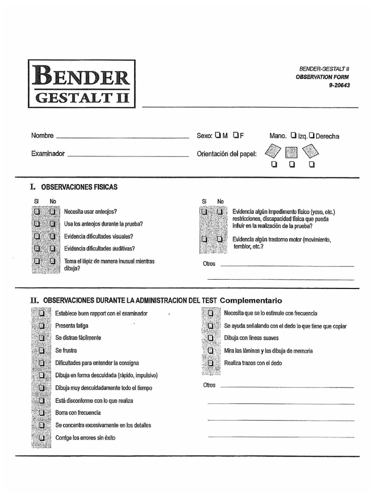 Protocolo Anotación Bender II | PDF