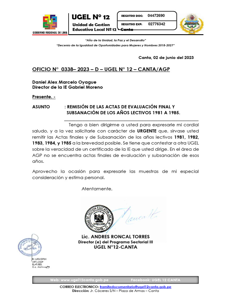 Actas - Iegm - 1881-1885 - Oficio 0338-2023 | PDF