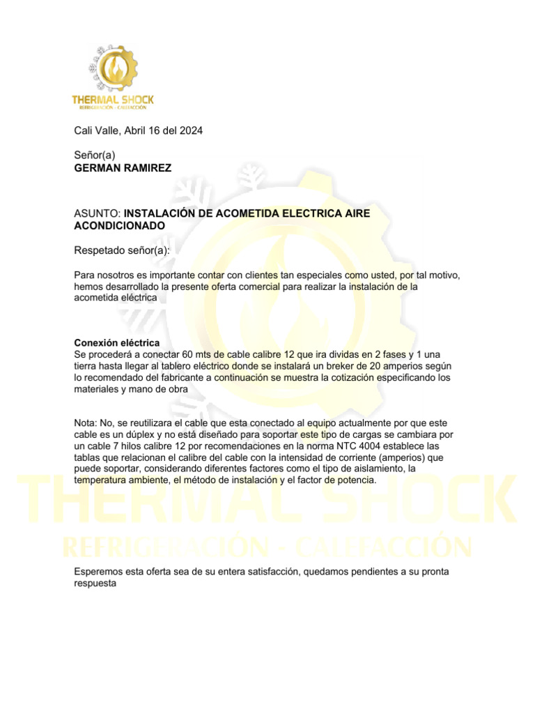 Cotizacion Cometida Electrica SURTEÑIR | PDF | Presupuesto | Electricidad