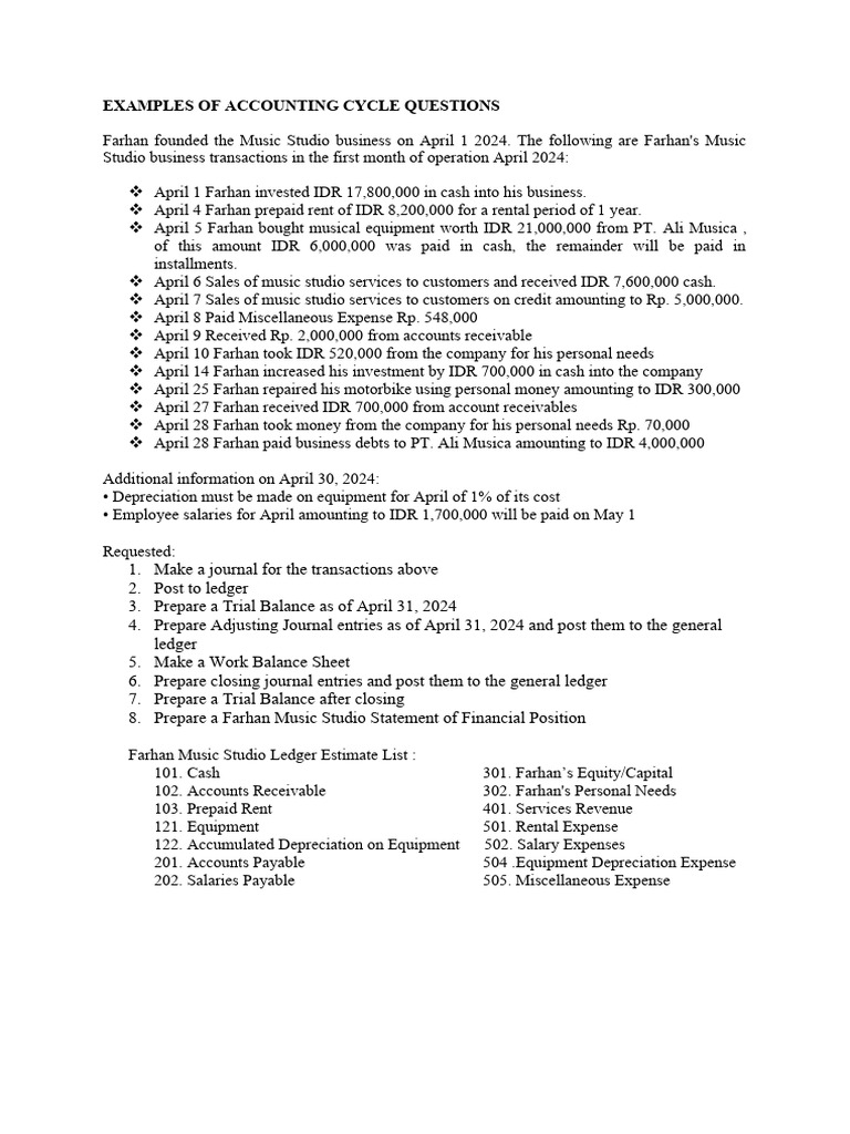 Homework - Case Accounting Cycle | PDF | Expense | Financial Economics