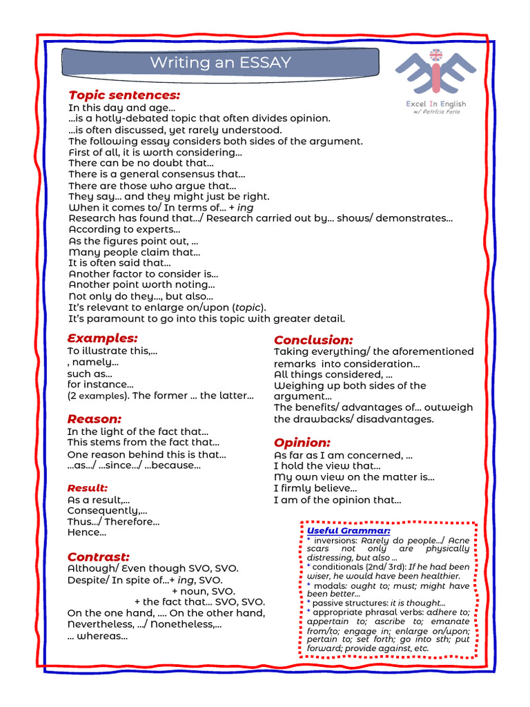 Writing Handouts EiE | PDF | Reason | Grammar